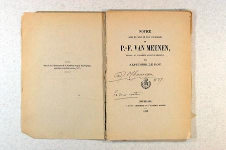 Brochure (Notice sur la vie et les travaux de P.-F. van Meenen, membre ...