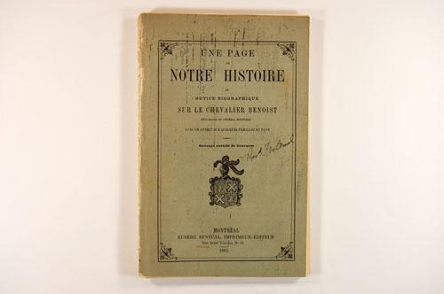 Brochure (Une page de notre histoire, ou, Notice biographique sur le ...