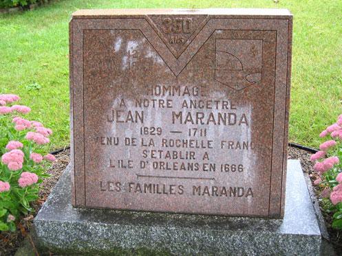 Plaque de Jean Maranda - Répertoire du patrimoine culturel du Québec