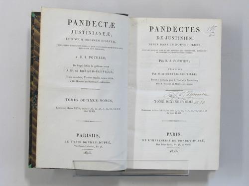 Livre (Pandectes de Justinien : mises dans un nouvel ordre, avec les ...