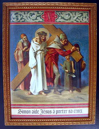 Station de chemin de croix (Simon aide Jésus à porter sa croix ...