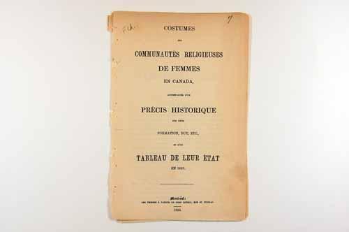 Brochure (Costumes des communautés religieuses de femmes en Canada ...