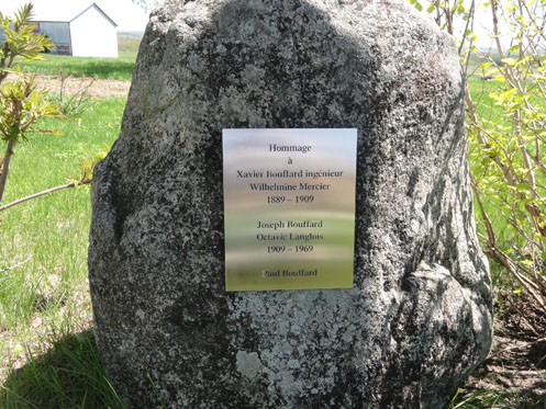 Plaque de Xavier Bouchard et Wilhelmine Mercier, Joseph Bouffard et ...