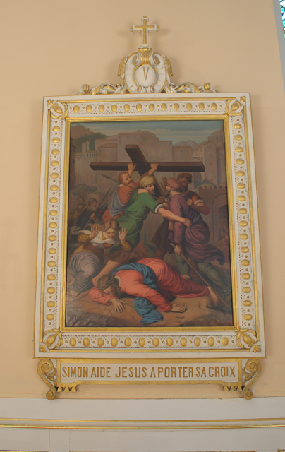 Station de chemin de croix (Simon aide Jésus à porter sa croix ...