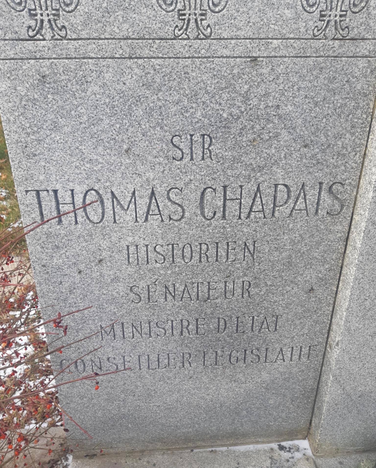 Plaque du monument de Thomas Chapais - Répertoire du patrimoine ...